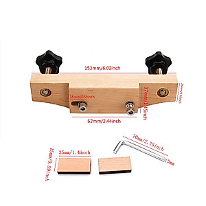 Jiayouy Luthier Tools Solid Maple Guitar Bridge Clamp with Cork Gasket L-Wrench for Classical/Acoustic Guitar Accessory