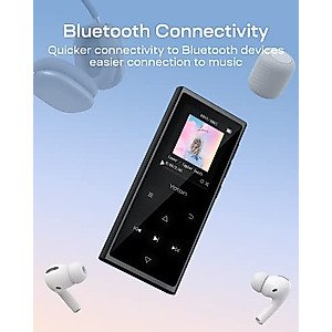 80GB MP3 Player with Bluetooth, YOTON Music Player with Speaker and 1.8'' Curved Screen, HiFi Sound, FM Radio, Voice Recorder, E-Book, Pedometer, Stopwatch, TF Card and Earphones Included