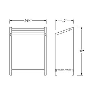 Cambridge Casual Indonesian Estate Freestanding Towel Rack with Shelf, Natural Teak