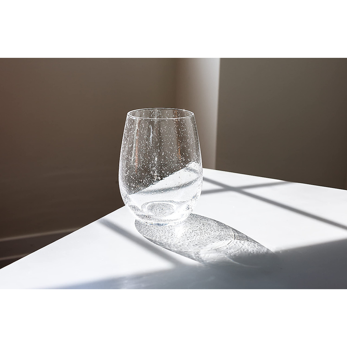 Abbott Collection Seeded Stemless Wine Glass-4.5" H