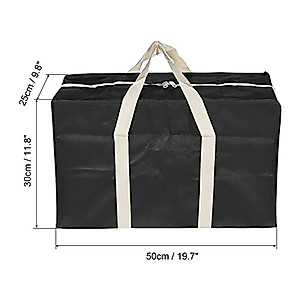 PATIKIL Closet Storage Bags, 19.7'' Length Clothes Blanket Organizer Foldable Bag with Carrying Handles for Bedding Clothing, Black