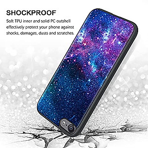 BENTOBEN iPod Touch 7th Generation Case, iPod Touch 6th / 5th Generation Case, Slim Fit Glow in The Dark Soft Flexible Bumper Protective Anti Scratch Non-Slip Cute Phone Cases Cover, Nebula Galaxy