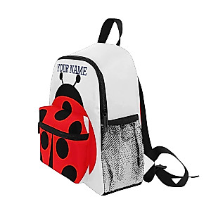 ODAWA Custom Preschool Backpack, Personalized Backpack with Name Customization Ladybugs School Backpack