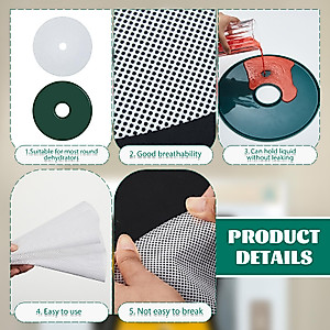 Domensi 12 Pcs Round Dehydrator Sheets Non Stick Silicone Dehydrator Mats with Edges Mesh Dehydrator Trays Reusable Roll Dehydrator Tray Liner for Fruit Meat Beef Kitchen, 13 12.5 Diameter