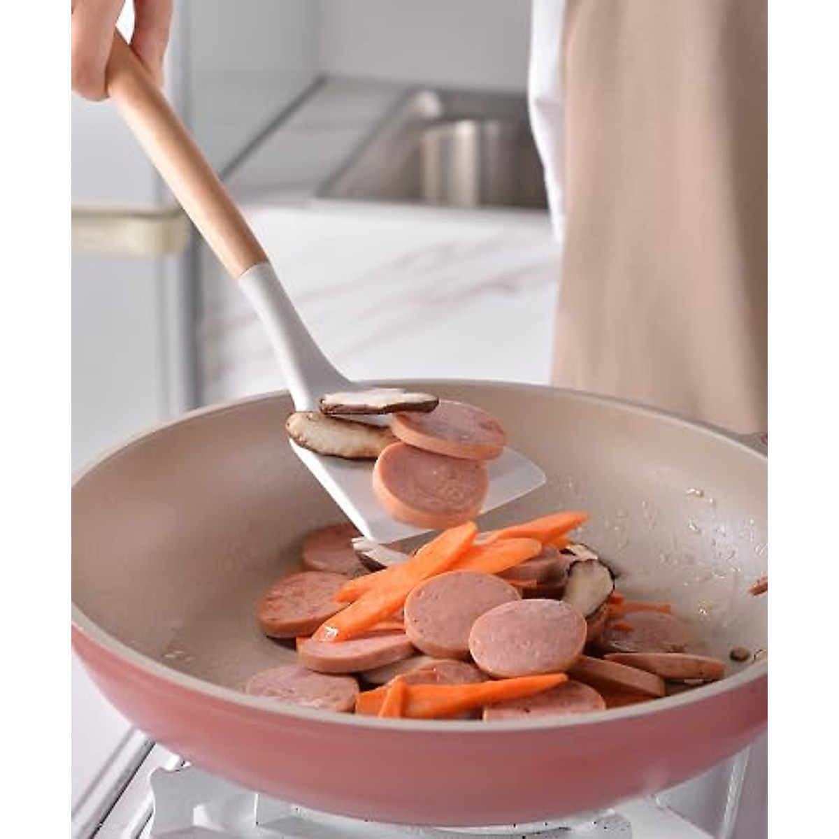 Black utensil set;19-Piece black Kitchen Utensils Set; black cutting boards for kitchen;Juego de Cucharones para Cocina! black knife set with block;black silicone cooking utensils set.