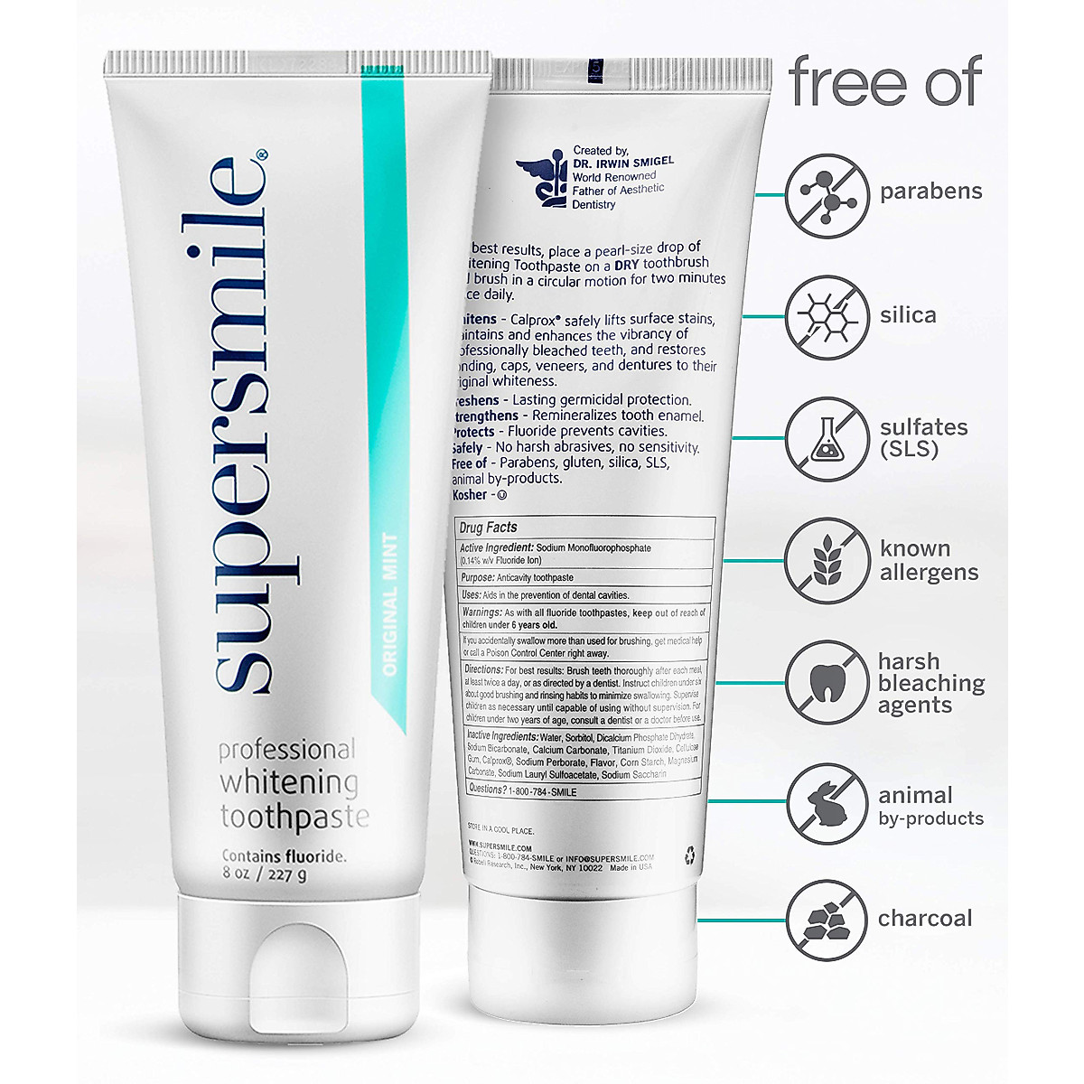 Supersmile Professional Teeth Whitening Toothpaste, Original Mint, 8 oz