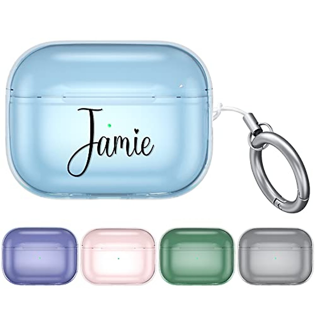 KEAECIZ Personalized Custom Case for AirPods Pro (2nd Generation),Custom Text Clear Soft TPU Protective Cover Design Your Own AirPods Pro 2022 Headphone Cases with Keychain