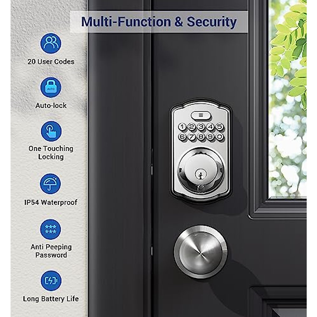 Veise KS02D and KS01C Door Lock with Handle Set Bundle
