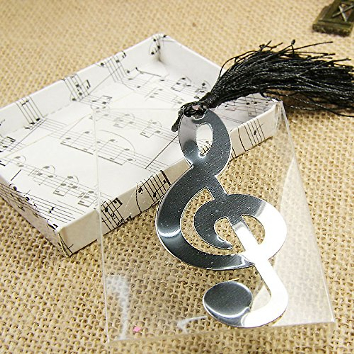 m·kvfa Romantic Music Note Alloy Bookmark Novelty Ducument Book Marker Label Stationery Lovely Music Note Page Markers Metal with Tassels Pendant Gifts Perfect for Gifts