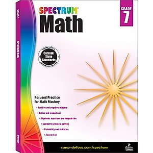 Spectrum 7th Grade Math Workbooks, Ages 12 to 13, 7th Grade Math, Algebra, Probability, Statistics, Ratios, Positive and Negative Integers, and Geometry Workbook - 160 Pages (Volume 8)