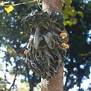 YLSMILE Tree Faces Decor Outdoor Green Man Head Planter Yard Art for Gnomes Garden Decorations Gifts for Gardeners Men
