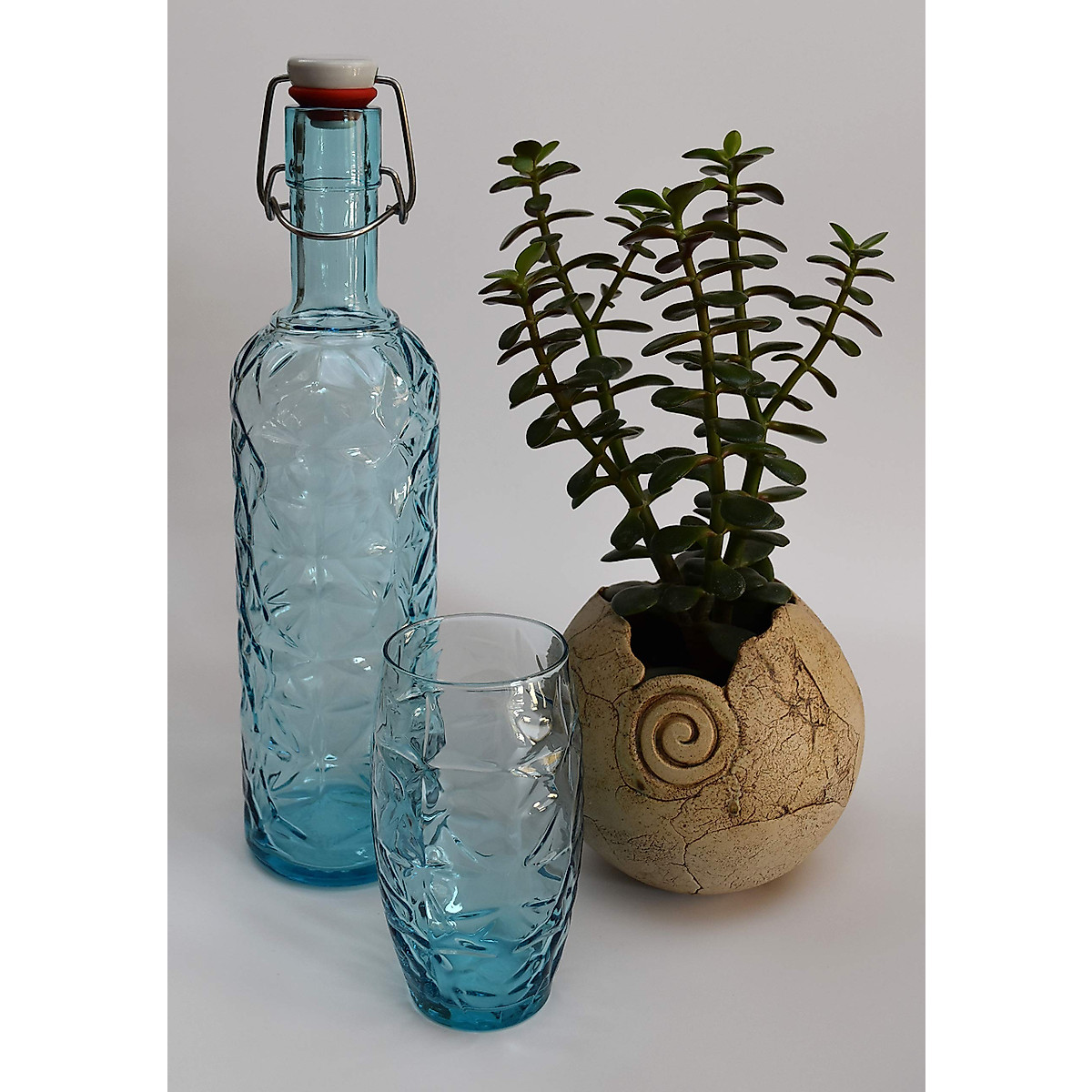 Bormioli Rocco Oriente Bottle, Set of 6, Cool Blue