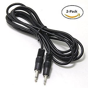 Ancable 2-Pack 6-Feet Mono Cable 2.5mm Male to 3.5mm Mono Jack Plug - 12V Trigger Cable for Parasound Amp and Logitech Harmony Hub