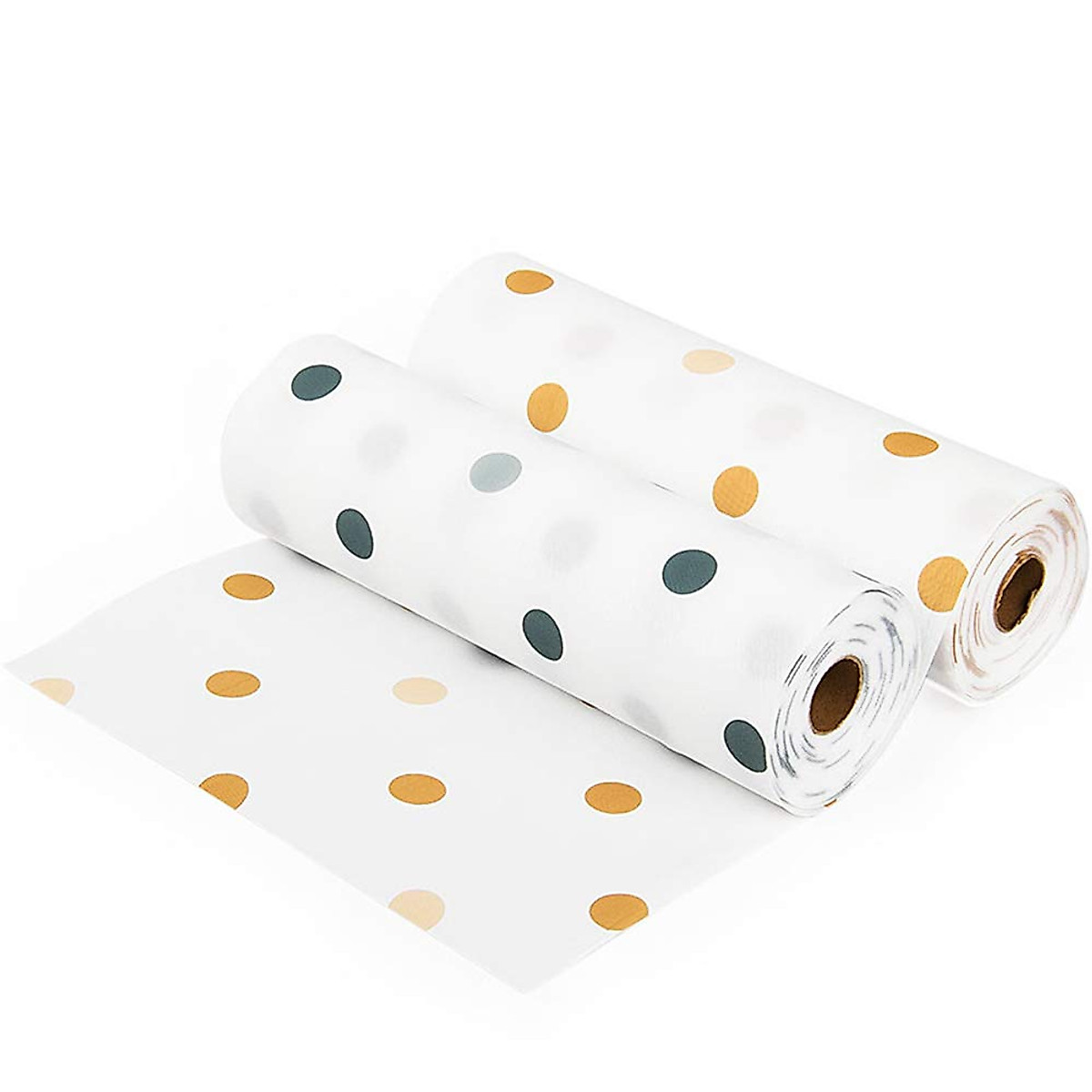 Decorative Cute Polka Dots Non-Adhesive Shelf Liner for Refrigerator Drawer Kitchen Cabinets Pantry Cupboard Closet, 11.8X196 Inches