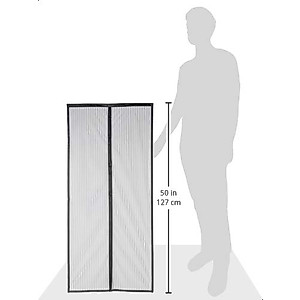 Amazon Basics AB-SD100, Black Magnetic Screen Door-38-Inch x 82-Inch, 38 x 82