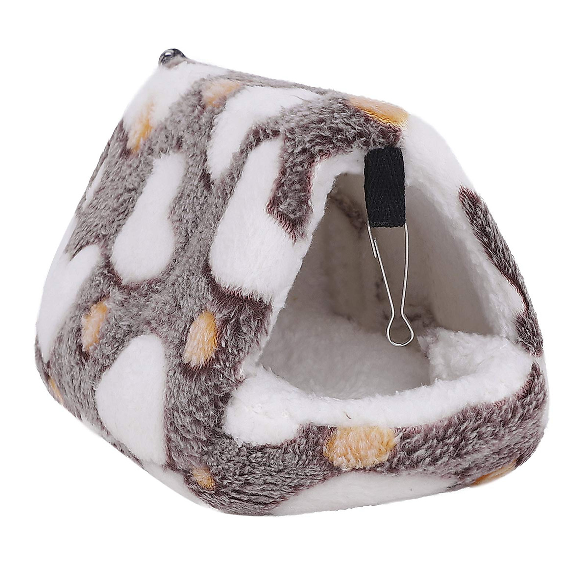 RONGXG Fluffy Warm Bird Nest House Winter Parrot Hanging Hammock Cage Tent Plush Hut Hideaway Cute Guinea Pig Hamster Cave Small Animal Sleeping Bed for Gerbil Parakeet Squirrel Hedgehog, Medium