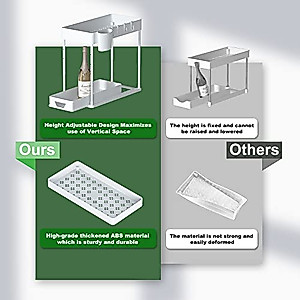 Under Sink Organizers And Storage Liftable Sink Shelf, ONADAK 2 Tier Sliding Under Bathroom Cabinet Organizer Drawer with 4 Hooks & 1 Hanging Cup Under Kitchen Sink Storage Bathroom Organizer(White)