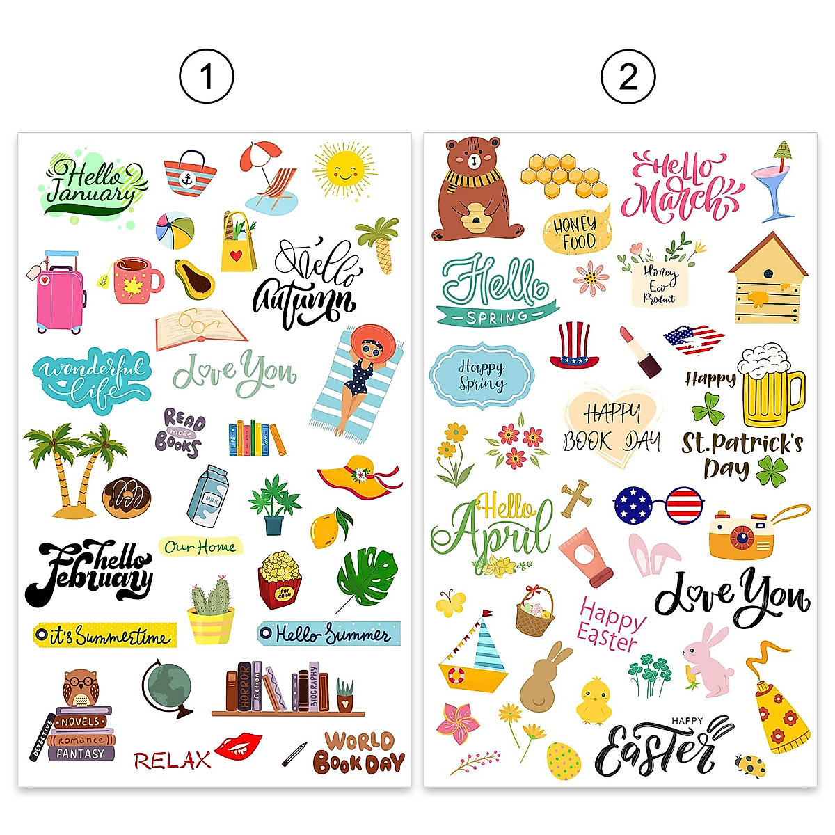 CIEMODA Holiday Seasonal Planner Stickers,Scrapbook Stickers,Vintage Seasonal Sticker,Daily Planners,Calendar Stickers for Adults Women Girls