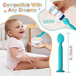 Youngso Diaper Cream Spatula - Diaper Cream Applicator with Suction Cup Base - Hygienic and Easy to Clean -Butt Spatula for Baby Essentials -Baby Shower Gifts - 2 Pack,Blue & Purple