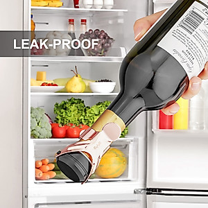 OWO Champagne Stoppers Stainless Steel Champagne Saver with Silicone Leak Proof Wine Stoppers for Red Wine Champagne Cava and Sparking