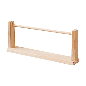 Vaveren Wood Ribbon Organizer Ribbon Storage Rack Space Saving Spool Dispenser Ribbon Holder for Flower Store Craft Room Washi Tape, 40cmx5.6cmx16cm