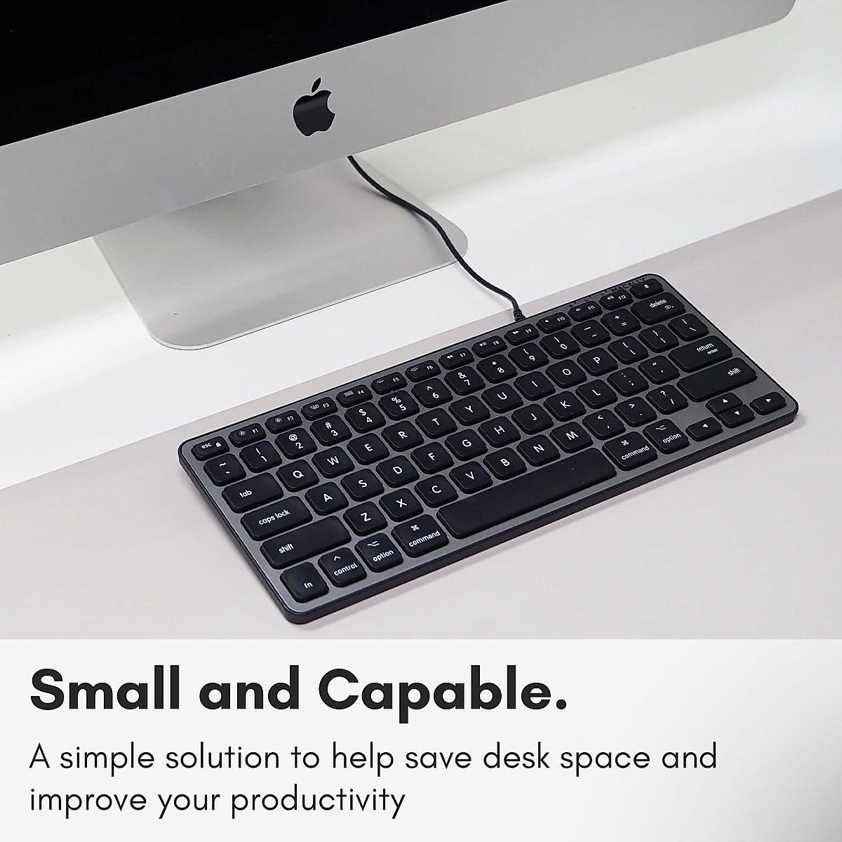 Macally Backlit Wired Keyboard for Mac | Compatible Apple Keyboard (Small and Compact) Comfortable All Day Typing USB Keyboard for MacBook Pro/Air, iMac, Mac Mini/Pro (Space Grey)