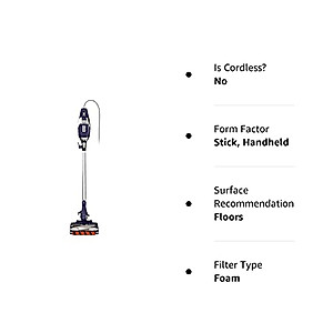 Shark Rocket DuoClean Corded Stick Vacuum with Self-Cleaning Brushroll UV480 (Renewed), Purple