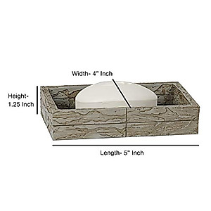 nu steel Rustic (Set of 4) Bath Accesory Set in Real Cement and Stone: Includes Soap Dish, Toothbrush Holder, Tumbler, Soap/ Lotion Dispenser