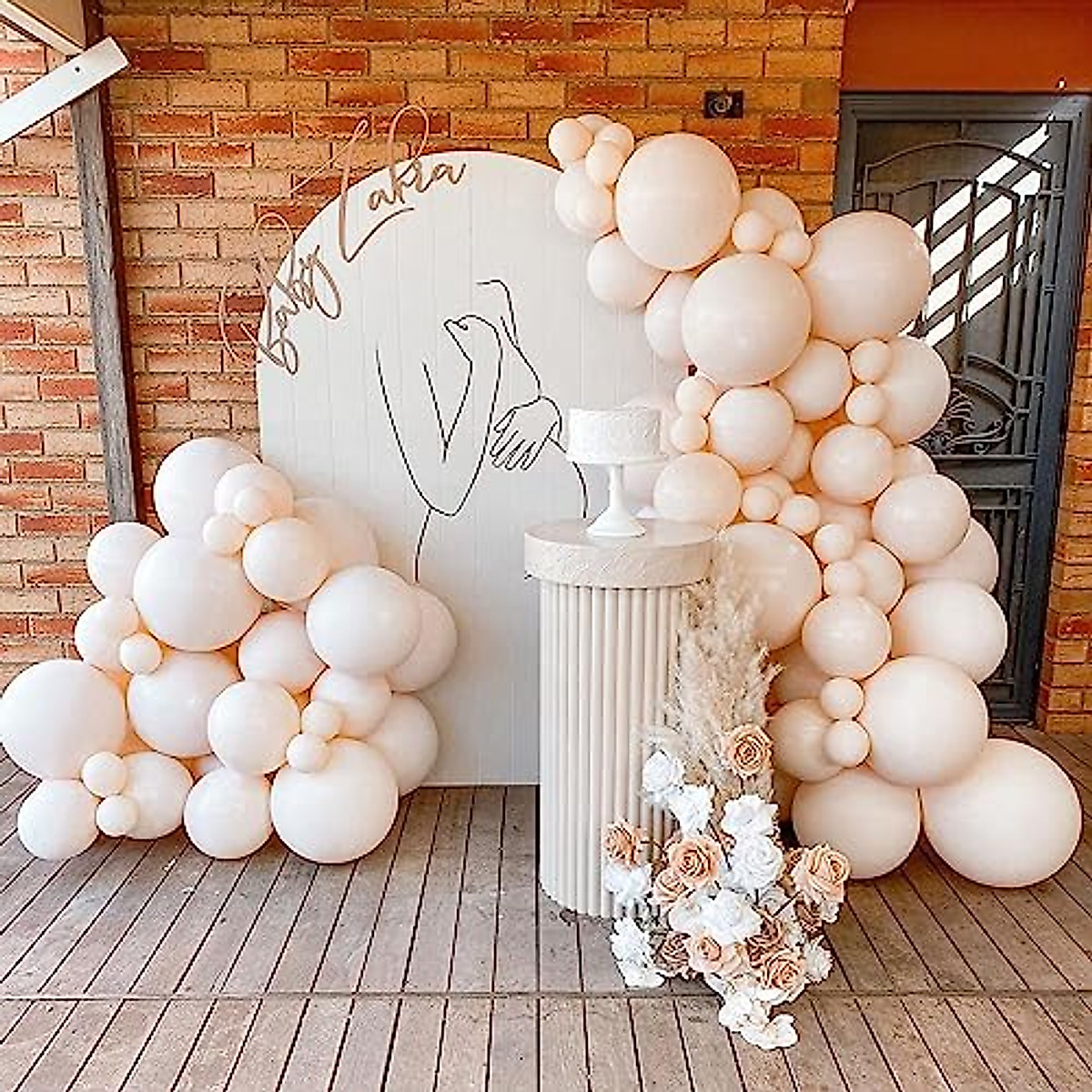 Double Stuffed Blush Balloons 50 Pack Cream Beige Party Balloons, Blush Pink Nude Latex Helium Balloons Set Pastel Peach Balloon for Birthday Boho Wedding Bridal Shower Engagement Party Decorations