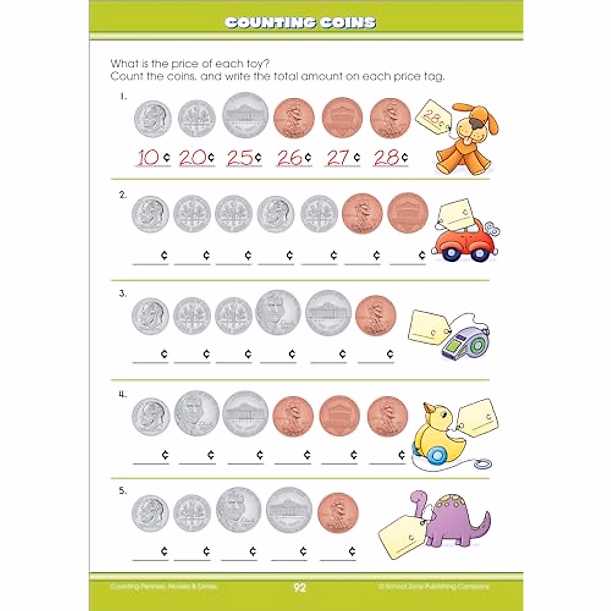 School Zone - Big Math 1-2 Workbook - 320 Pages, Ages 6 to 8, 1st Grade, 2nd Grade, Addition, Subtraction, Word Problems, Time, Money, Fractions, and More (School Zone Big Workbook Series)