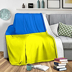 Outsta Toys Ukrainian Flag Fleece Throw Blanket,Soft Blue and Yellow Color Blankets,Ukrainian Flag Bed Throws,Lightweight Cozy Ukraine Flaggen Blankets for Couch Bed Sofa (70*100CM)