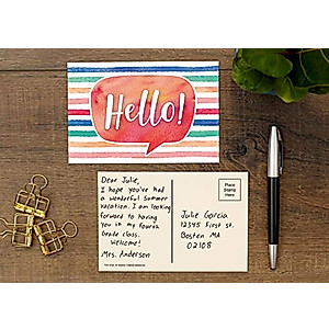 Watercolor Hello Postcards