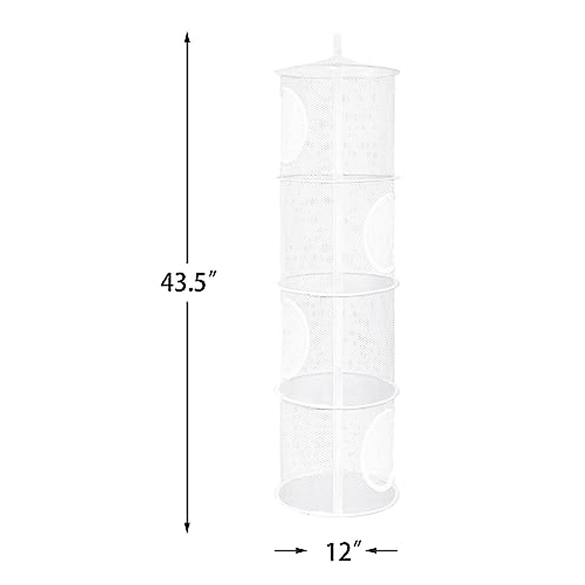 coastal rose 2Pcs Stuffed Animal Storage Foldable Stuffed Animal Net or Hammock Organizer, 4 Compartments Hanging Mesh Toy Storage Hammock for Kid Room Toys, Gloves, Hats, Socks(White)