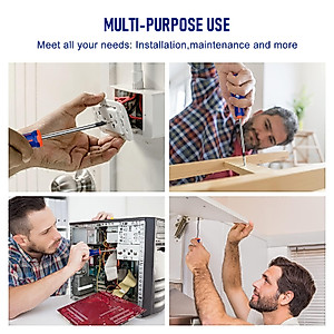 InPower Magnetic Screwdriver Set, 8 Pcs Phillips Head Screwdriver and Flat Head Screwdriver, Includes 4 Slotted and 4 Phillips Screwdrivers for Home Repair, Improvement, Craft