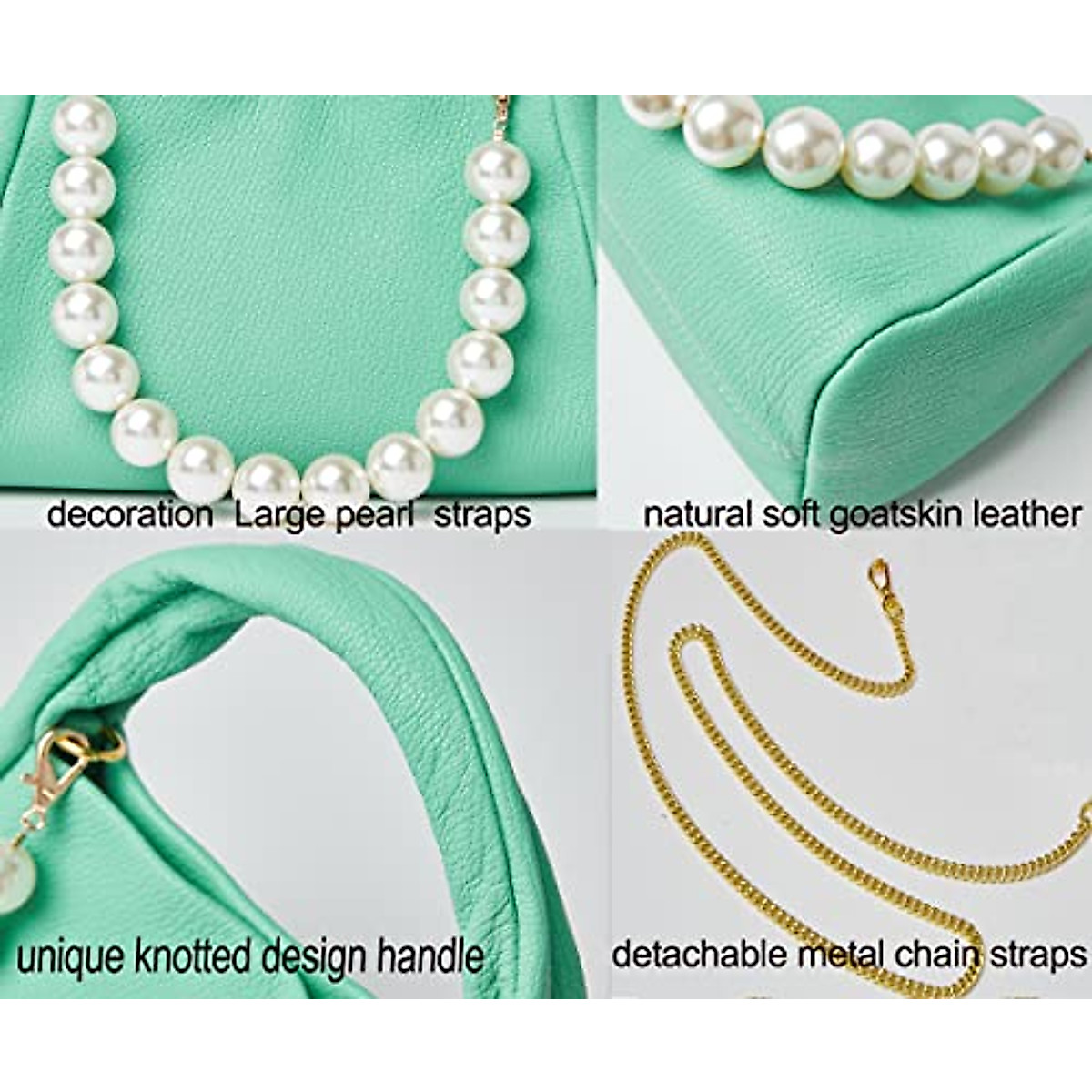 Small Goatskin Top Handle Clutch Handbags (4-Green)