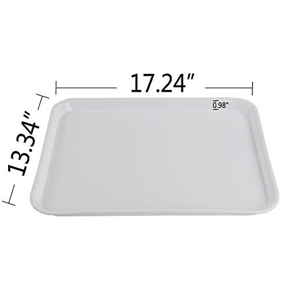 Kekow 4-Pack White Plastic Fast Food Serving Trays