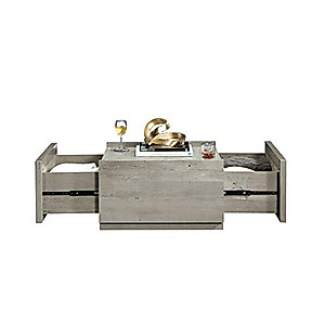 Sauder Manhattan Gate Coffee Table, L: 31.02" x W: 30.95" x H: 16.06", Mystic Oak finish