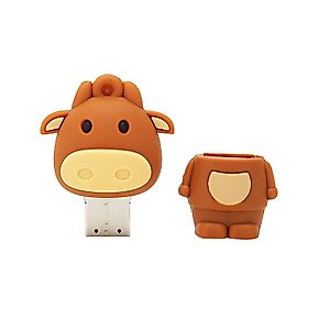Heayzoki 16GB/32GB/64GB/128GB USB Flash Drive,Thumb Drives Memory Drive,Portable Cartoon Cow Doll Storage Memory Drive,for USB‑A Port Desktop Computer Laptop Tablet Computer TV(64GB)