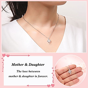 PINKDODO Mothers Day Gifts for Mom from Daughter, Mother Daughter Necklace, Mom Gifts from Daughter, Mother's Day Christmas Gifts for Mother Mom Daughter Necklace Gift