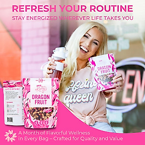 Katy’s Dragonfruit Loose Leaf Tea | Hydrating & Fruity Herbal Tea | Hibiscus, Dragonfruit & Pineapple | Caffeine-Free Fruit Tea | 30+ Cups | Hot or Iced | Antioxidant-Rich | Woman-Owned | 3oz Pouch