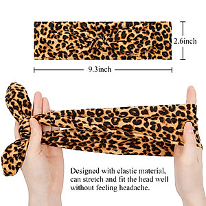 Huachi 12 Pack Bow Headbands for Women Elastic Headwraps Hair Band Knotted Headband Rabbit Ears Turban Fashion Sport Cute Hair Accessories