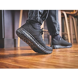 Shoes for Crews Everlight Mens Non Slip Work Shoes - Men's Work & Safety Footwear, Lace-Up Breathable Work Shoes for Men, zapato de trabajo para hombre, Size 8.5 Wide Black