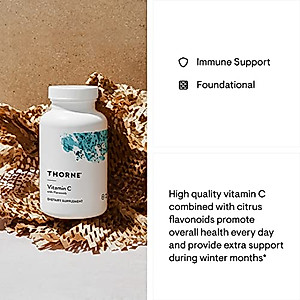 Thorne Vitamin C - Blend of Vitamin C and Citrus Bioflavonoids from Oranges - Support Immune System, Production of Cellular Energy, Collagen Production and Healthy Tissue - Gluten-Free - 90 Capsules