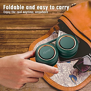 HIWUP 3000mAh Bladeless Neck Fan,Hands Free Portable Fan,Portable Fan 3 Speeds Strong Wind 360° Adjustable High Flexibility Wearable for Office Travel Outdoor (Army green)