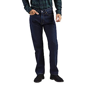 Levi's Men's 505 Regular Fit Jeans (Also Available in Big & Tall), Rinse-Dark Wash, 30W x 34L
