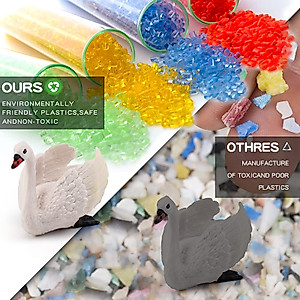 LC JoyCre Swan Toy 3.5 Inch Goose Toy White Swan Figurine Toy Animal Figure for Toddlers Preschool Animals Figures Eduactional Project Diorama Model Toy for Kids 3 4 5 6