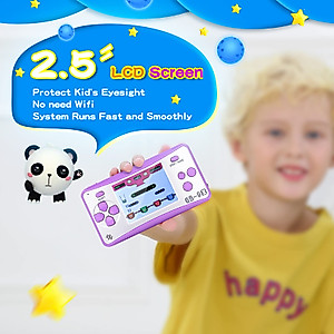 Haopapa Retro Handheld Games Console for Children with 168 Classic Games Built-in 2.5 Inches Color Screen Portable Video Game Player Support TV Output Electronic Game Toys for Boys Girls (Purple)