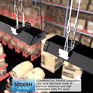 Lightdot LED Shop Lights 4ft, 40W [260W Equiv.] 4400Lm 5000K Plug in, 48 Inch suspent LED Workshop Light,4 Foot Led Utility Shop Light Fixture for Garage Office/Shop,2 Pack