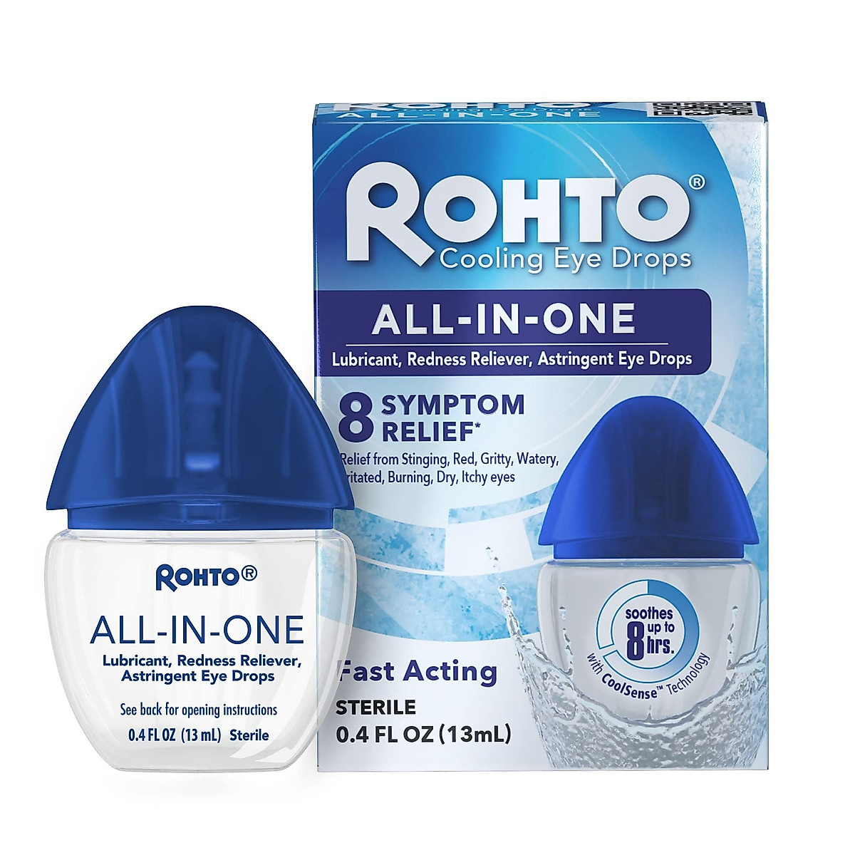 Rohto Eye Drops Cooling R Size Eye Drops Cooling Relief, Clear, 0.4 Fl.Oz