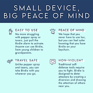 She’s Birdie–The Original Personal Safety Alarm for Women by Women–Loud Siren, Strobe Light and Key Chain in a Variety of Colors (Blossom)